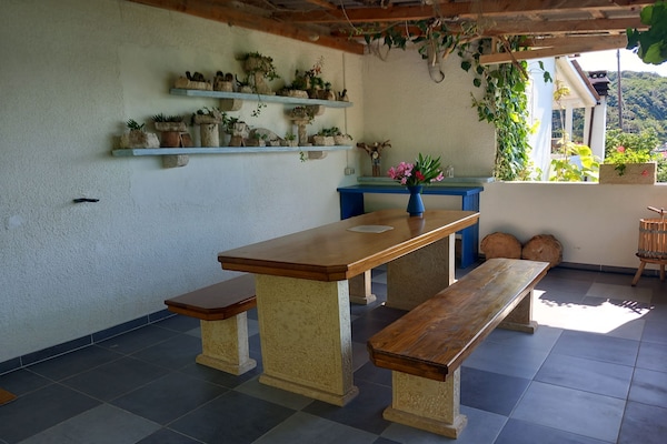 Guest House Green Corner Supetarska Draga - Studio Apartment With Terrace And Sea View - Supetarska Draga