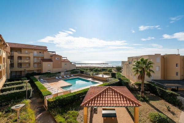 Résidence Alizéa Beach - Appartement 2 Pièces Avec Coin Nuit 8 Personnes Vue Mer - Valras-Plage